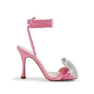 Liliana | Shoes | New Laceup Crystalembellished Silksatin Puffed Bow ...